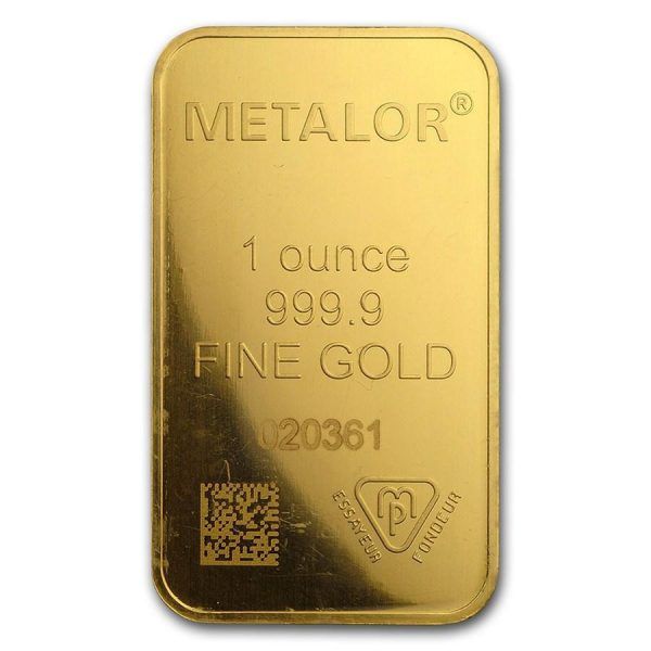 Buy 1 oz Metalor Gold Minted Bar | .9999 Fine Gold | Indigo Precious Metals
