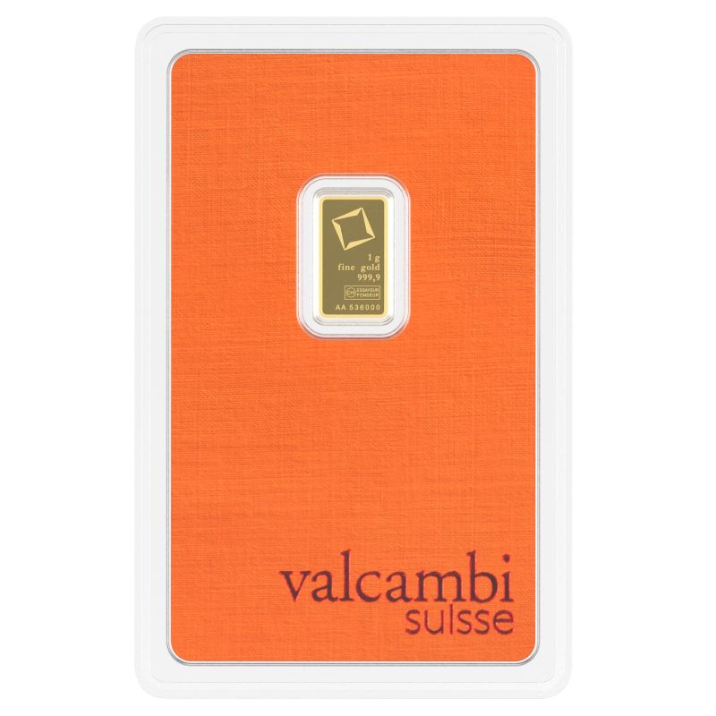 Buy 1g Valcambi Gold Minted Bar | .9999 Fine Gold | Indigo Precious Metals
