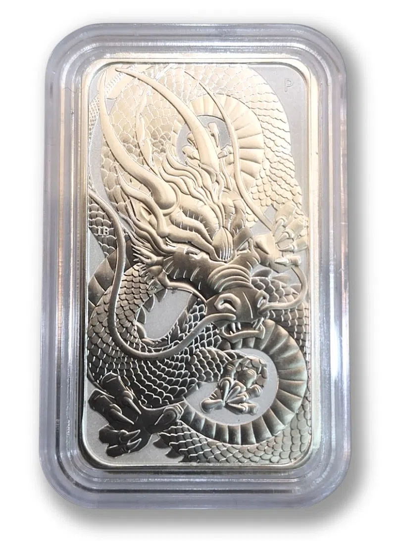 Buy 1 oz 2021 Perth Mint Dragon Silver Rectangular Coin from IPM Bullion