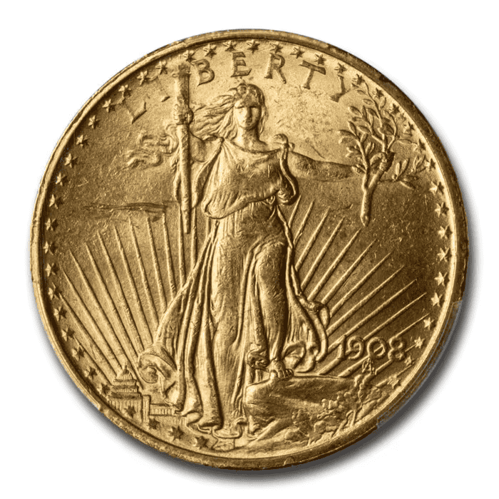 Buy $20 Saint-Gaudens Double Eagle Gold Coin 1908 | Indigo Precious Metals