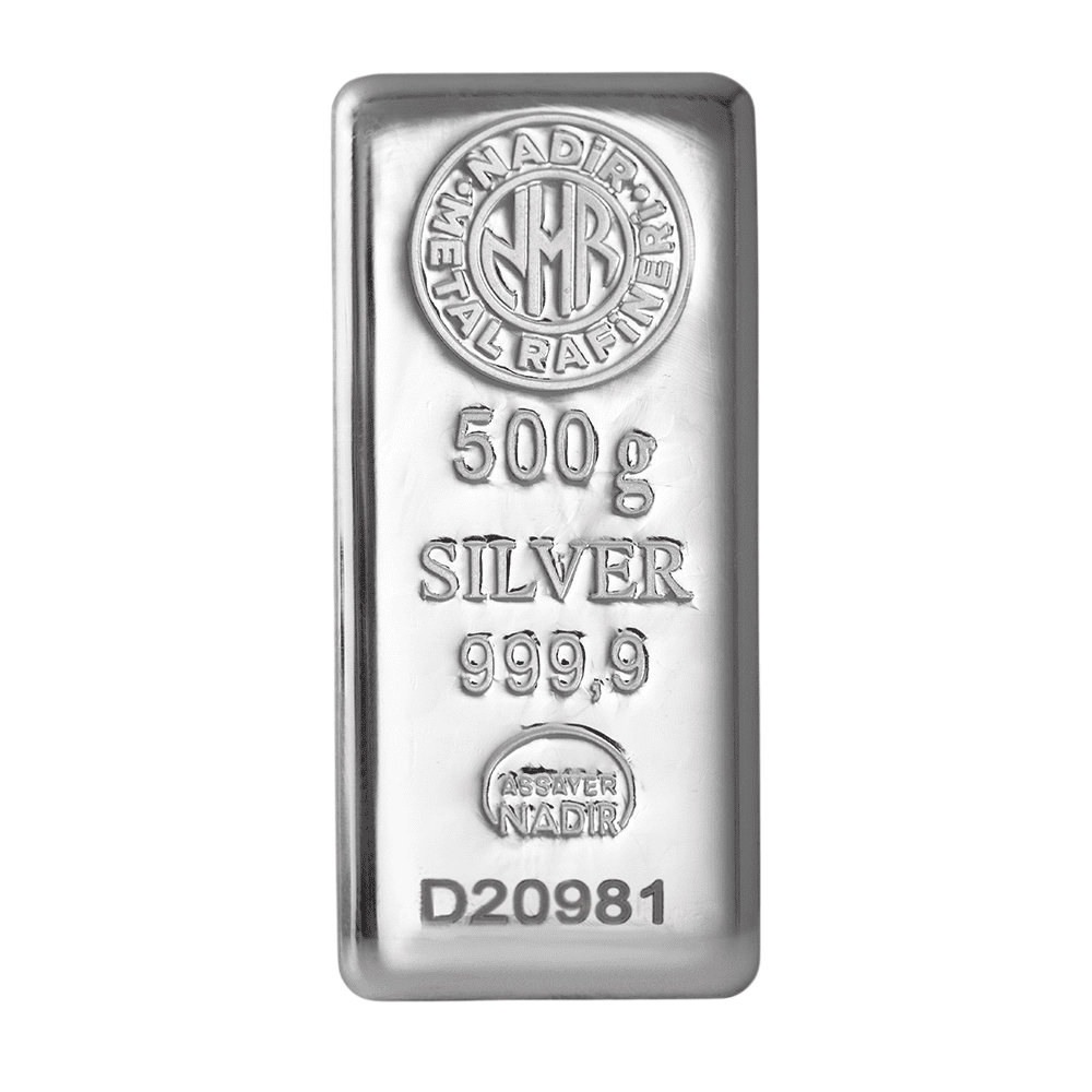 Buy 500g Nadir Silver Cast Bar | .999 Fine Silver | Indigo Precious Metals