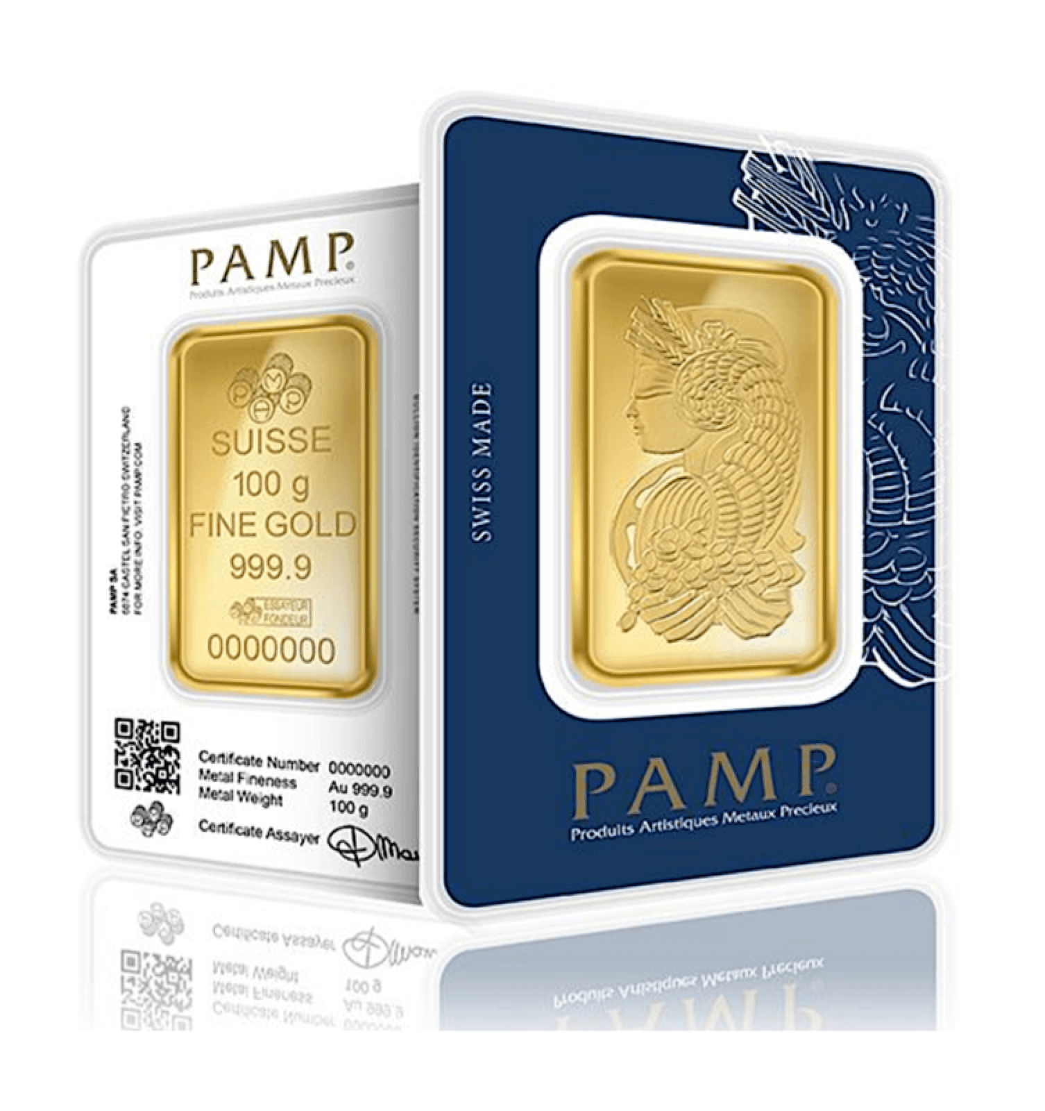 PAMP Suisse Lady Fortuna 100 gram Gold Minted Bar