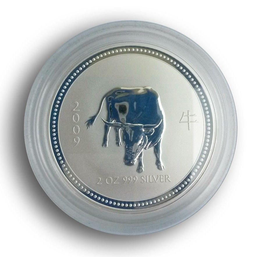 2009 Australia 2 oz Silver Year of the Ox BU (Series I)