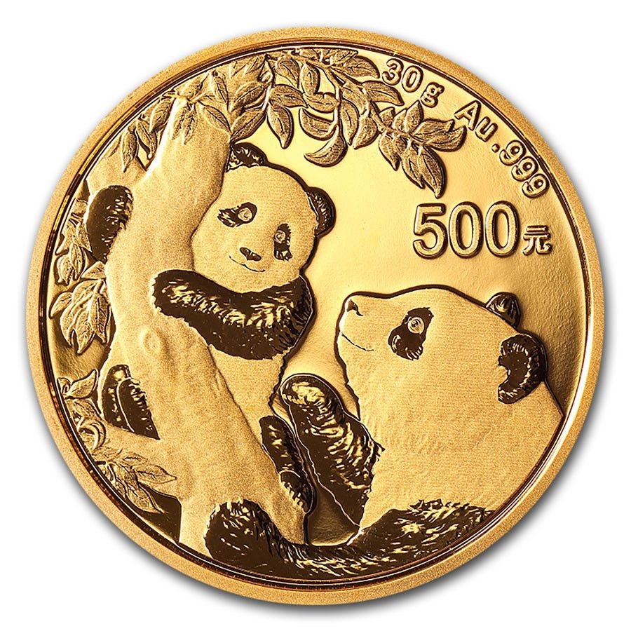 30 gram Chinese Panda Gold BU Coin 2021