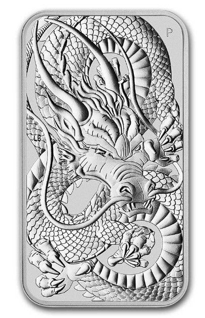 1 oz 2021 Perth Mint Dragon Silver Rectangular Coin