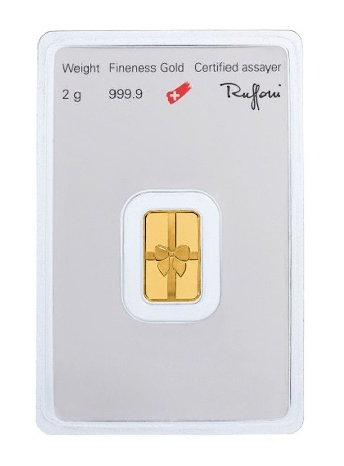 2 Gram Gold Argor-Heraeus Minted Gift Bar