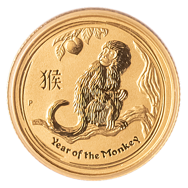 1/10 Oz Gold Lunar Monkey Coin 2016