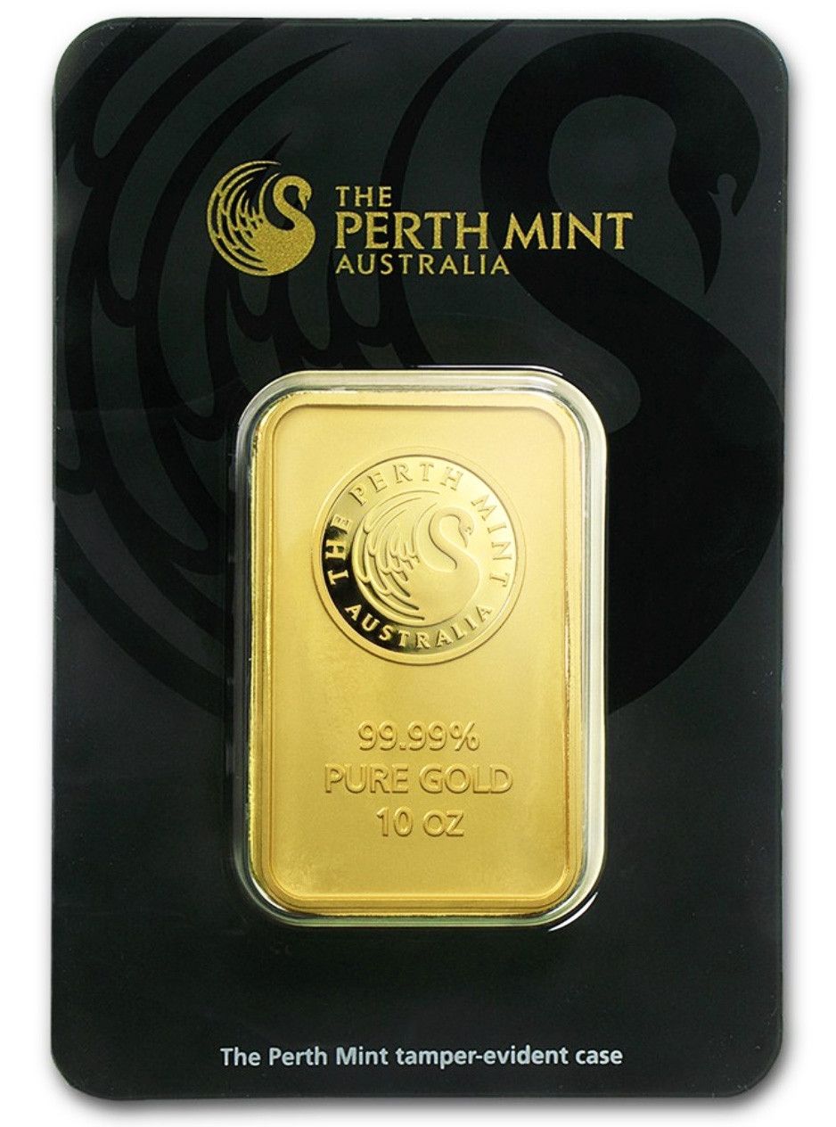 10 Oz Perth Mint Gold Minted Bar 999.9%