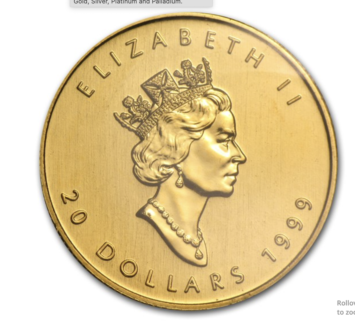 1/2 Toz Canadian Gold Maple 1999