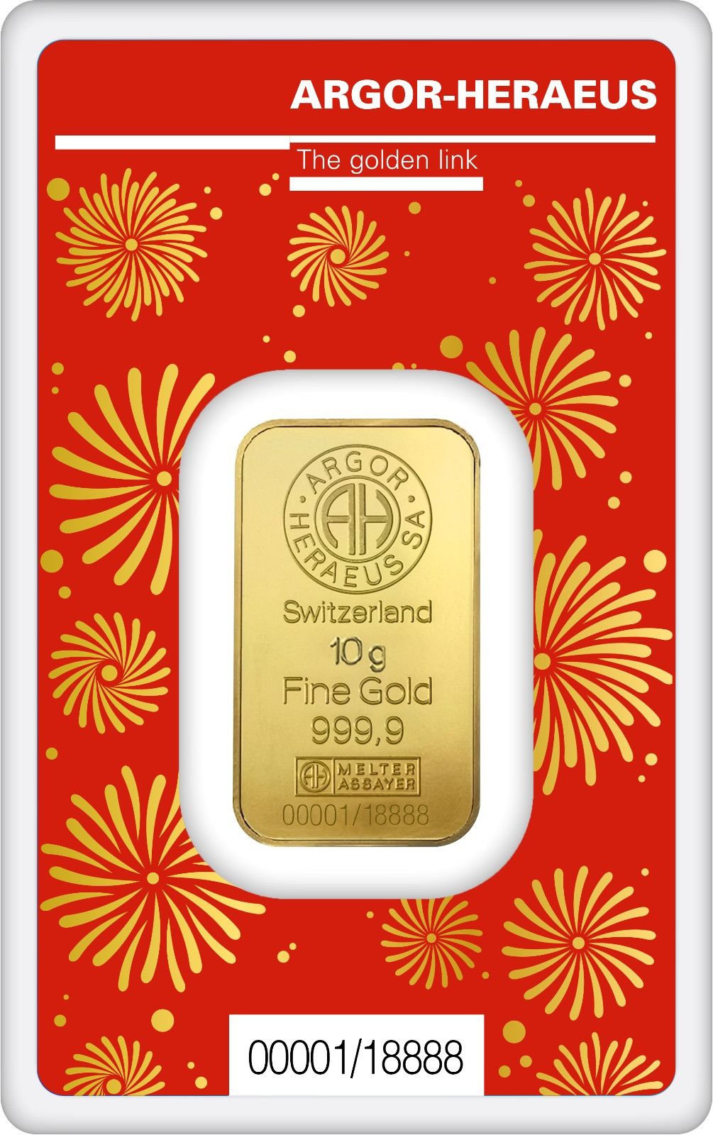 10g Argor-Heraeus Gold '2024 YEAR OF DRAGON' Minted Bar (w/Assay)