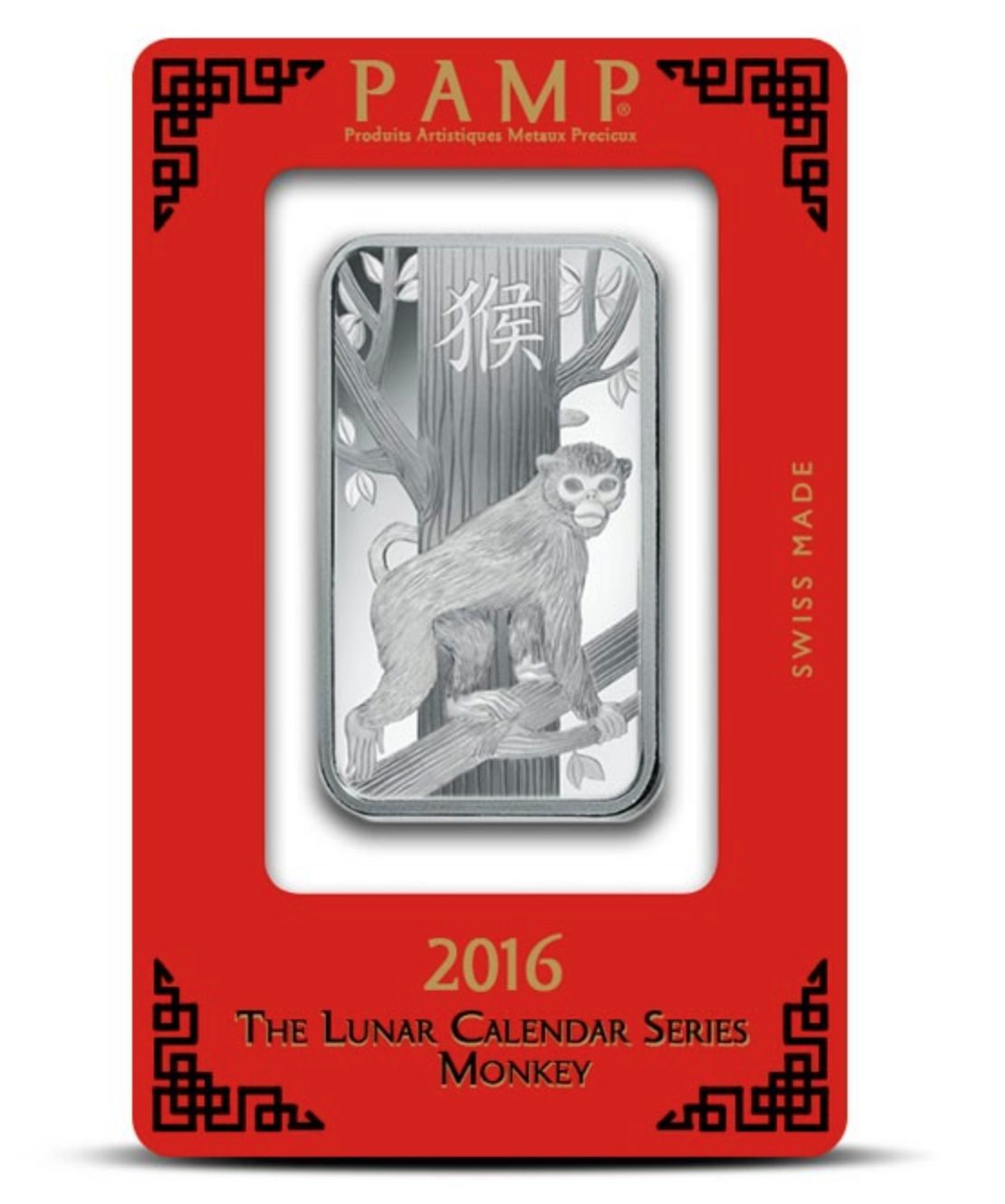 1 oz Silver PAMP Suisse Lunar Monkey Bar ( With Assay)