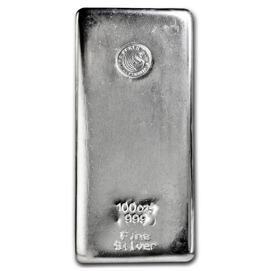 100 oz Perth Mint Silver Cast Bar